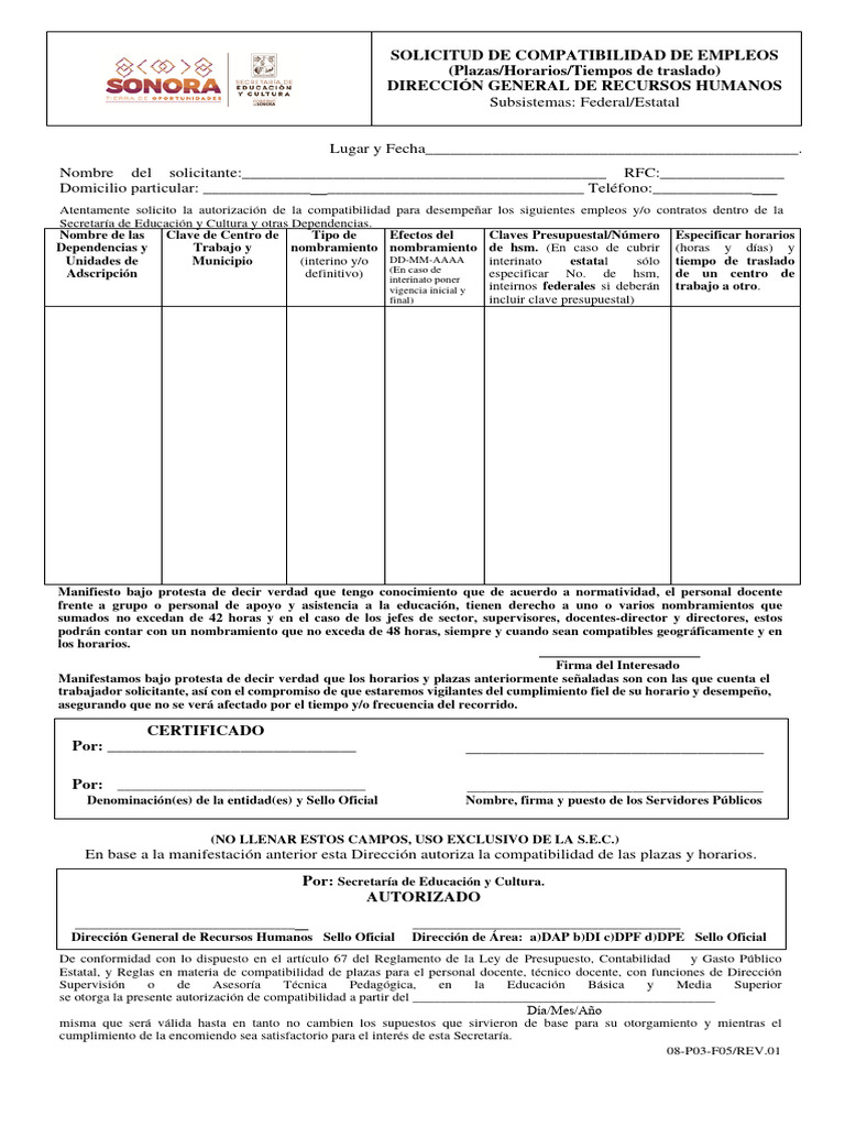 Solicitud de Compatibilidades Dgrh-Dap | PDF | Gobierno