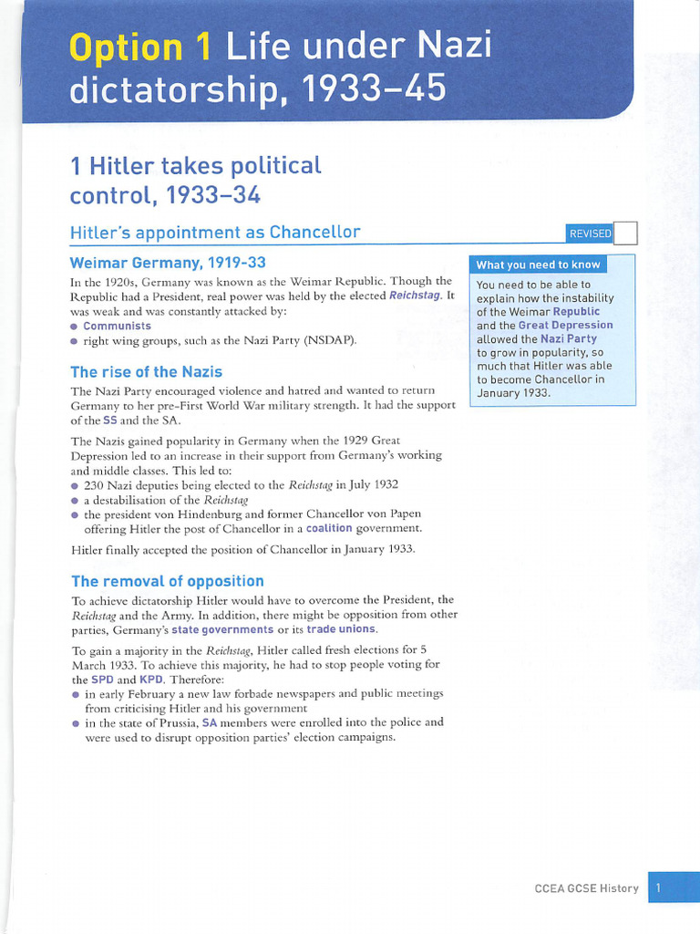 2019 Revision Booklet Nazi and NI | PDF
