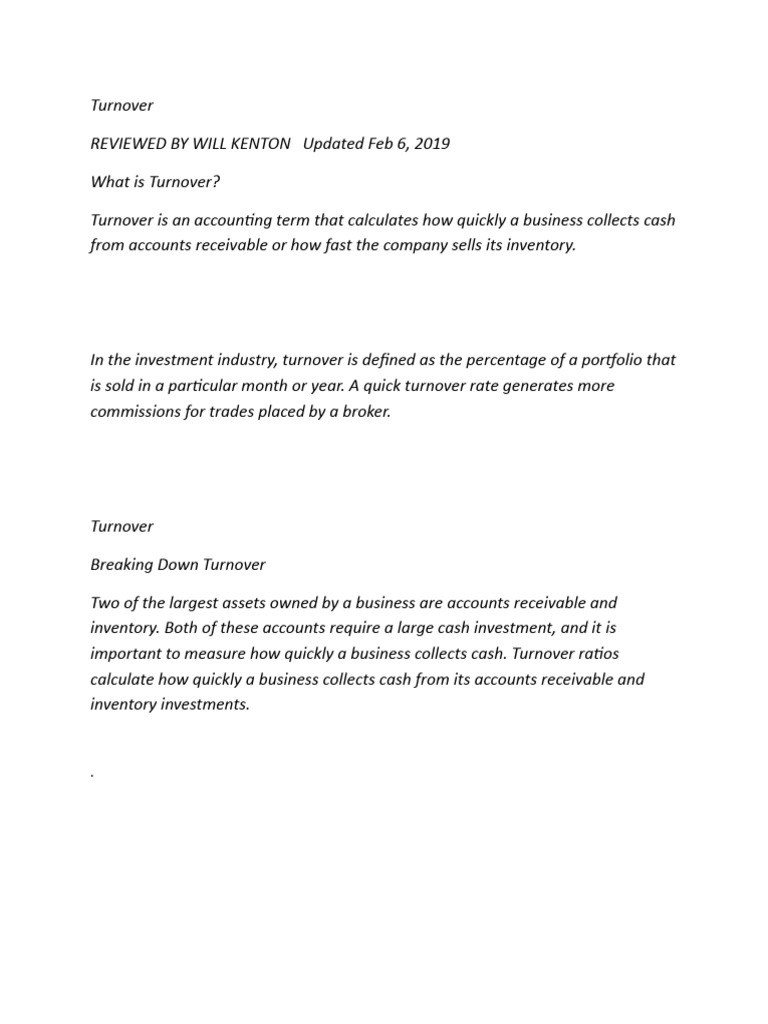 Turnover | PDF