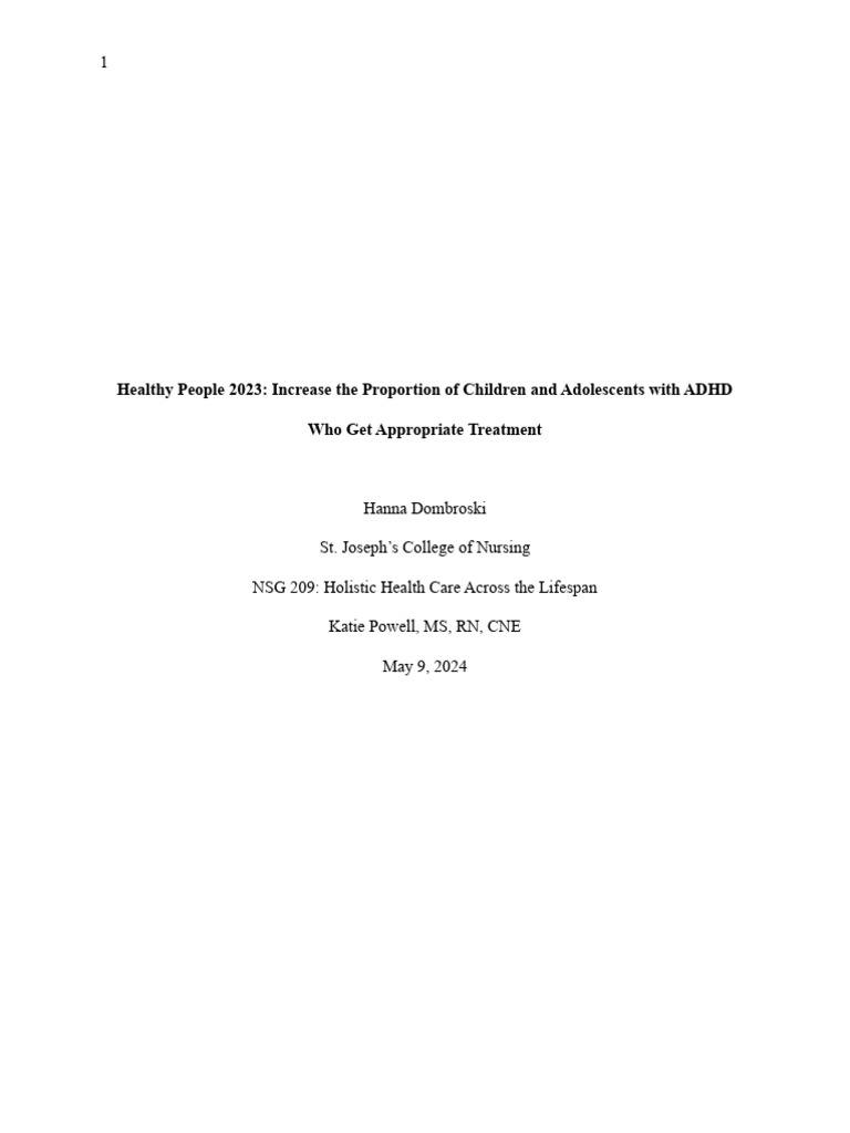 hp2030 Research Project | PDF | Attention Deficit Hyperactivity ...