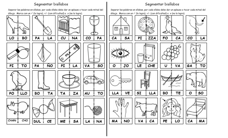 Segmentación de Palabras Bisílabas | PDF