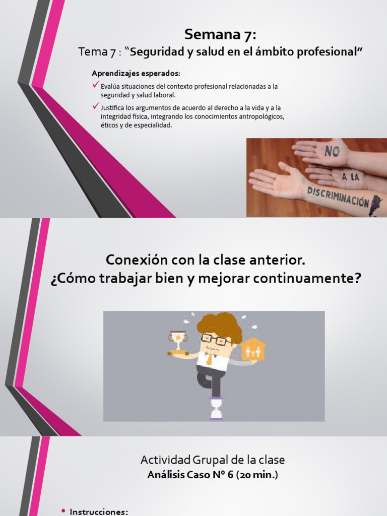 Semana 7 - Tema 7 - Seguridad y Salud en El Ámbito Profesional | PDF | Seguridad y salud ocupacional