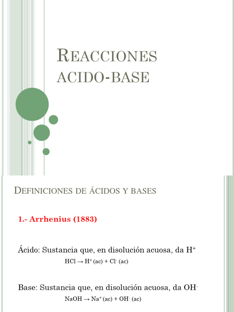 Reacciones Acido Base 2016 | PDF | Ácido | Sal (química)