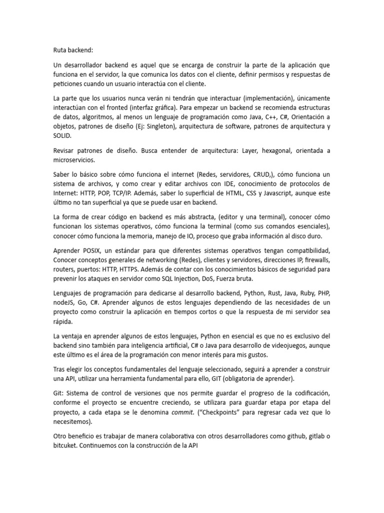 Ruta Backend | Descargar gratis PDF | Servidor web | Internet y web