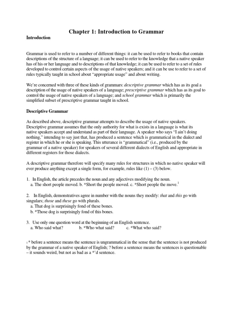 Introduction to grammar | PDF | Grammar | English Language