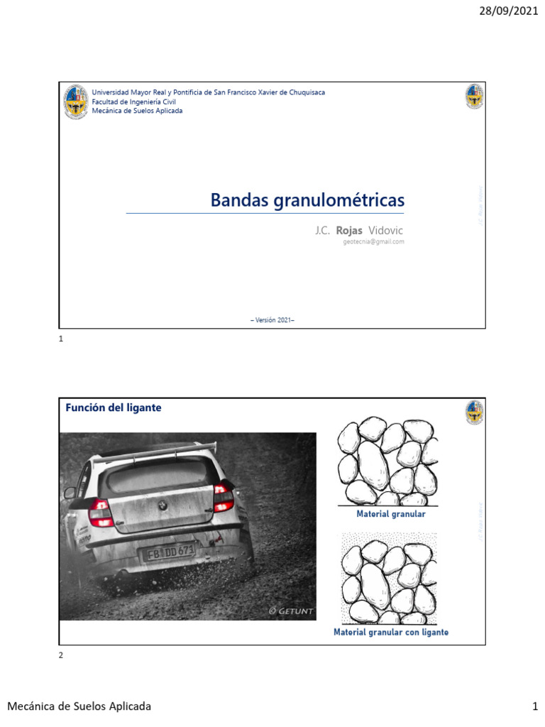 Capítulo 1 - Bandas Granulométricas | PDF | Materiales