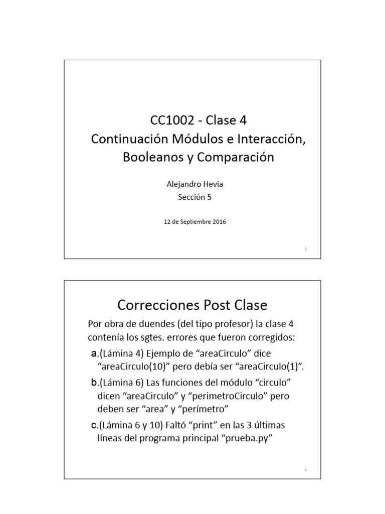 Clase 4 Cont. Mod. e Interaccion Booleanos y Condiciones | PDF ...