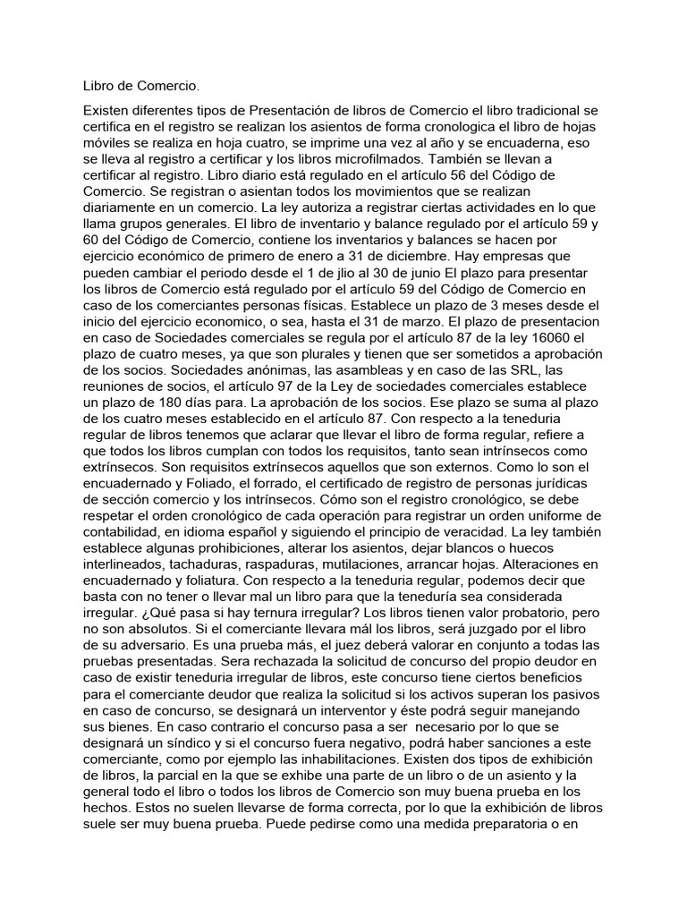 Libro de Comercio | PDF