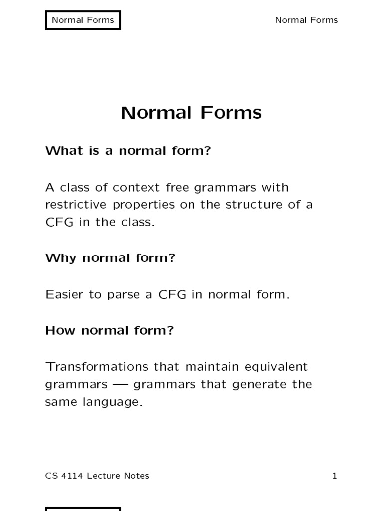 Normal Forms | PDF