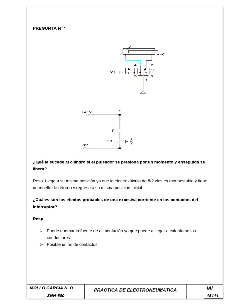Práctica Electroneumática: Cilindros y Electroválvulas | PDF | Relé | Electrónica