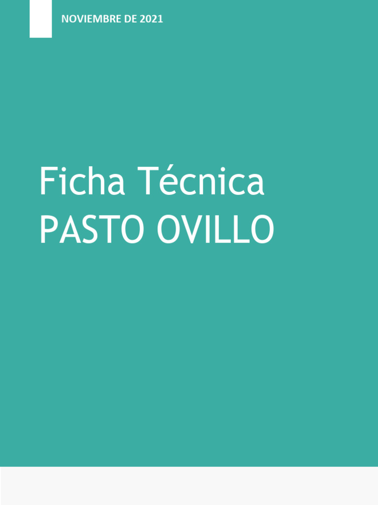 Ficha Pasto Ovillo | PDF | Pasto | Agricultura