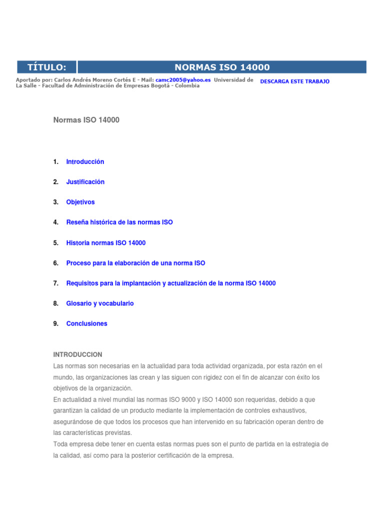 Norma Iso 14000 | PDF | Organización internacional para la estandarización | Business