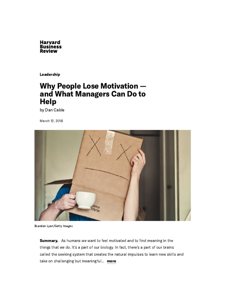 Why People Lose Motivation - and What Managers Can Do To Help ...