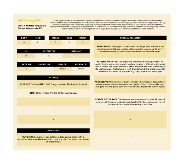 CREATURE Alpha Young Angler | PDF | Predation | Angling