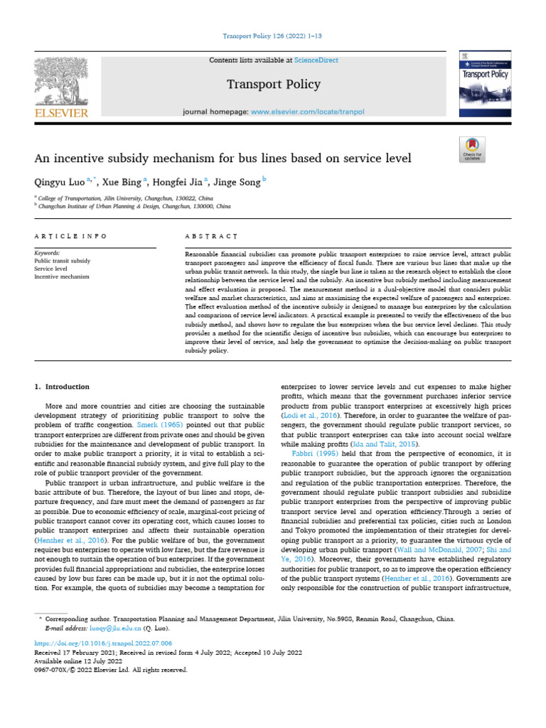 Incentives | PDF | Public Transport | Subsidy