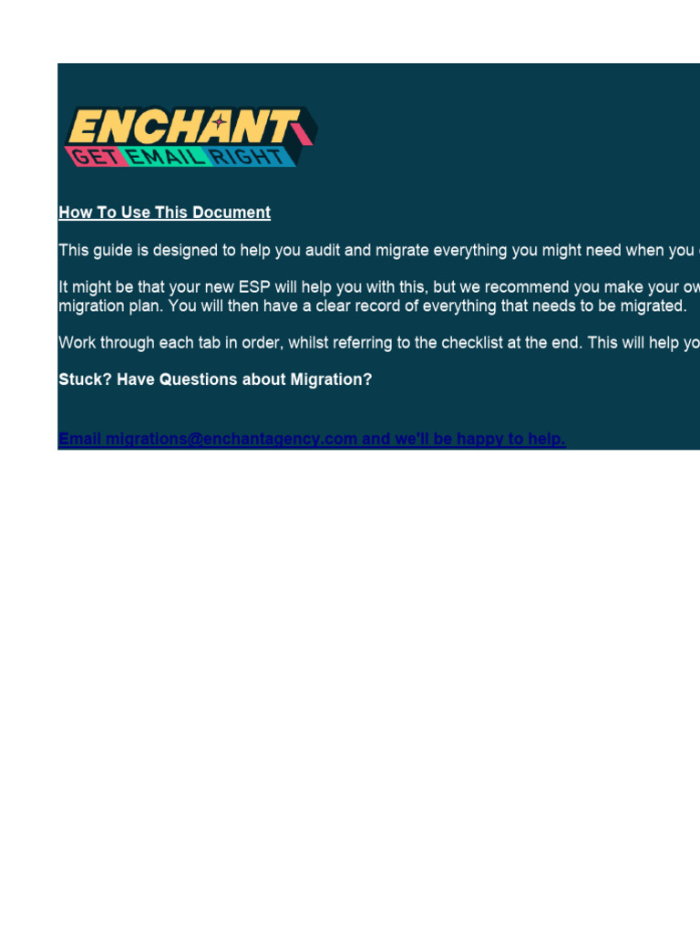 Email Migration Audit Checklist | PDF | Computing