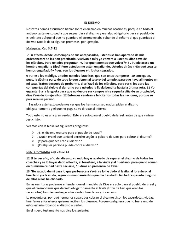 El Diezmo | PDF | Diezmo | Tetragrammaton