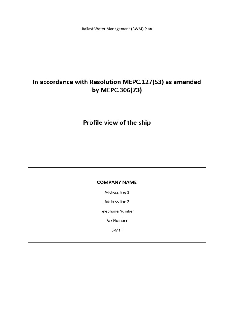 TL Ballast Water Management (BWM) Plan D2 ENG | PDF | Ships | Water