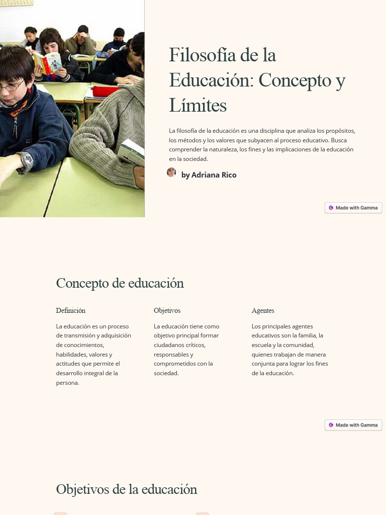 Filosofia de La Educacion Concepto y Limites | PDF | Maestros | Enseñando