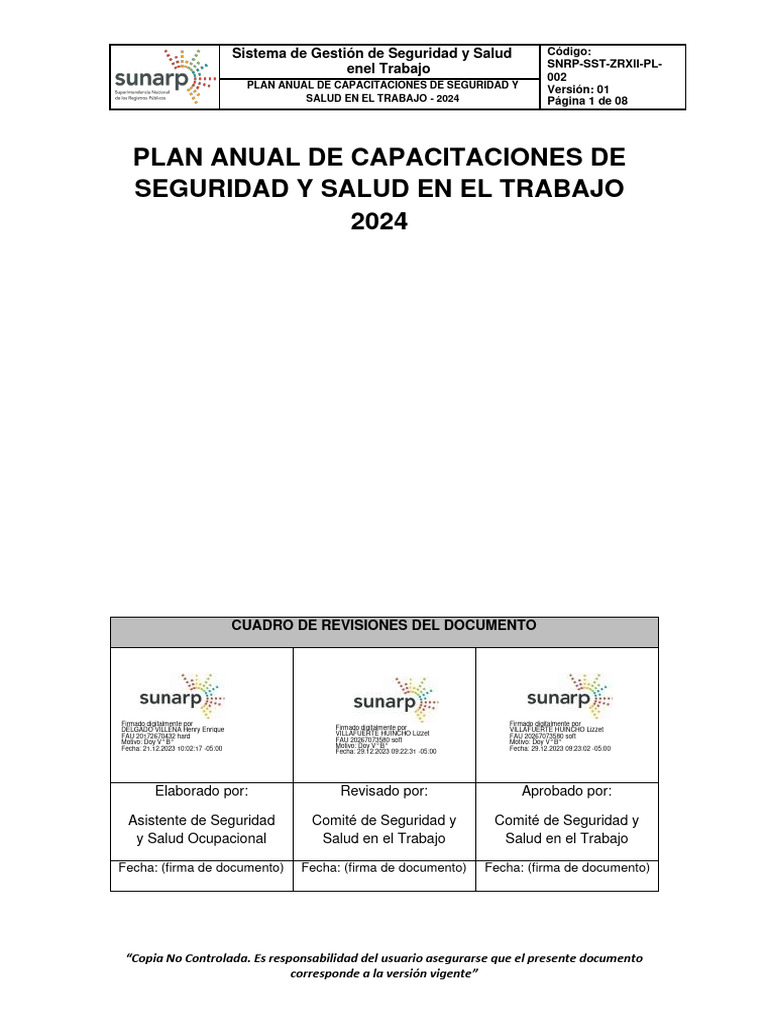 Plan Anual de Capacitaciones 2024 | PDF