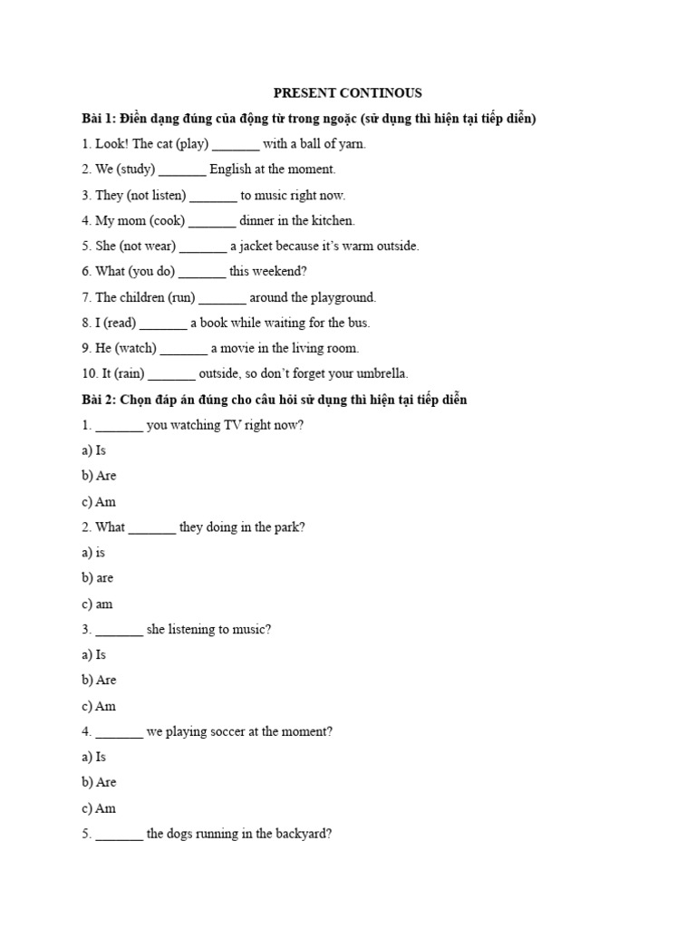 Present Continous | PDF