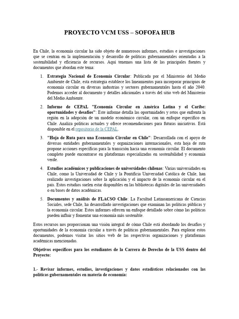 Proyecto Base VCM Uss Sofofa Hub | PDF | Sustentabilidad | Residuos