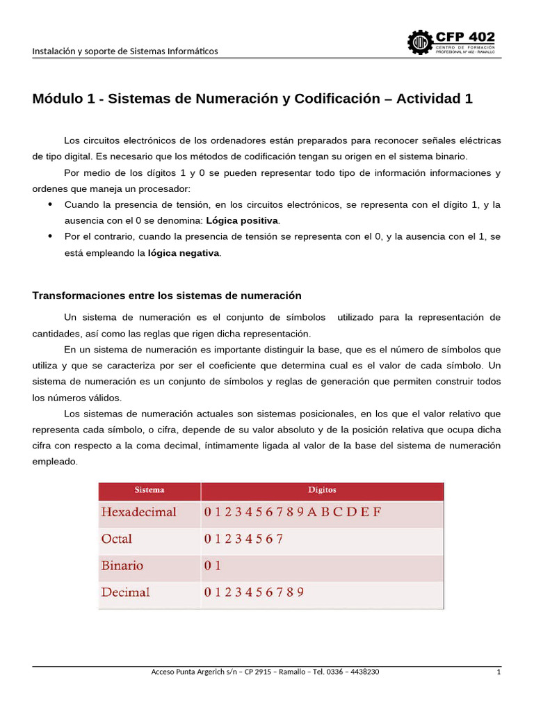 Sistemas de Numeración y Codificación | PDF | Ascii | Decimal