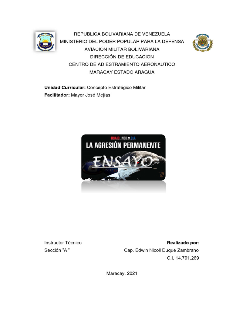 Ensayo - Cap Duque Edwin | PDF | Venezuela | America latina