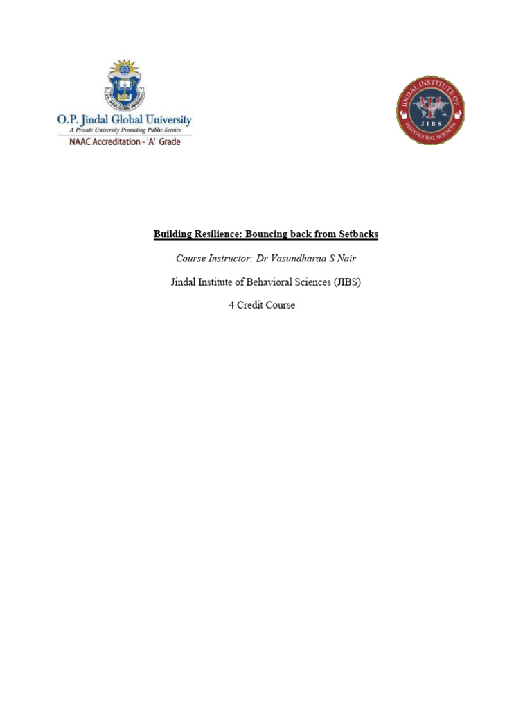 Building Resilience Course Overview | PDF | Psychological Resilience ...
