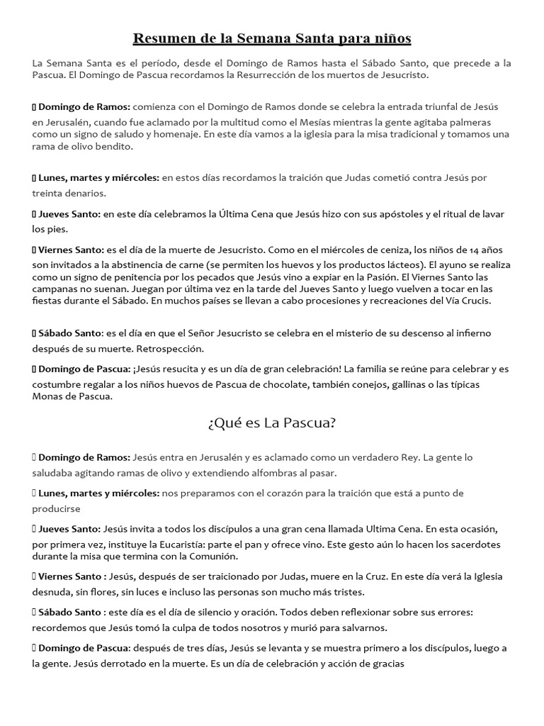 Semana Santa | PDF | Pascua de Resurrección | Jesús