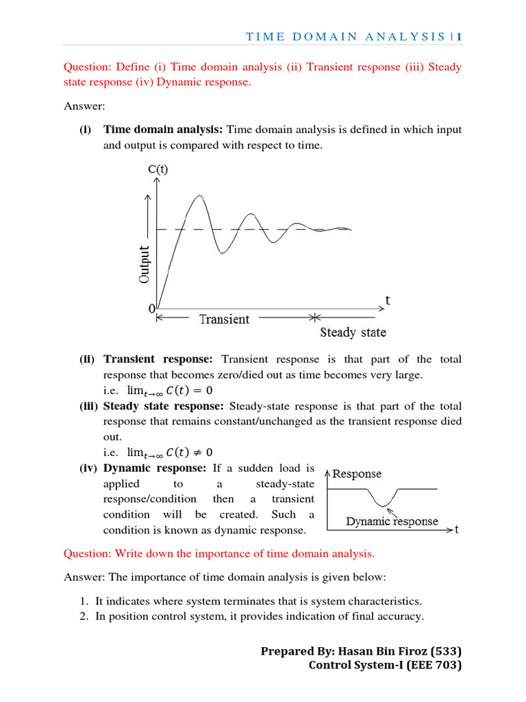 Time Domain Analysis | PDF | Damping | Mechanics