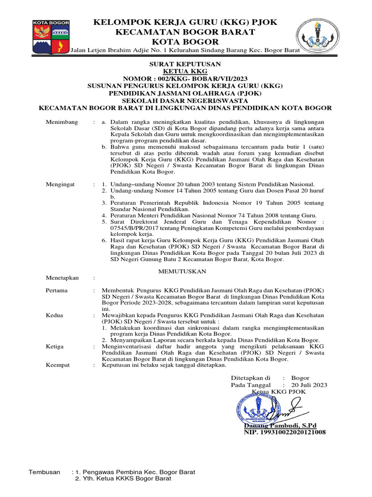 SK KKG Pjok Bobar | PDF