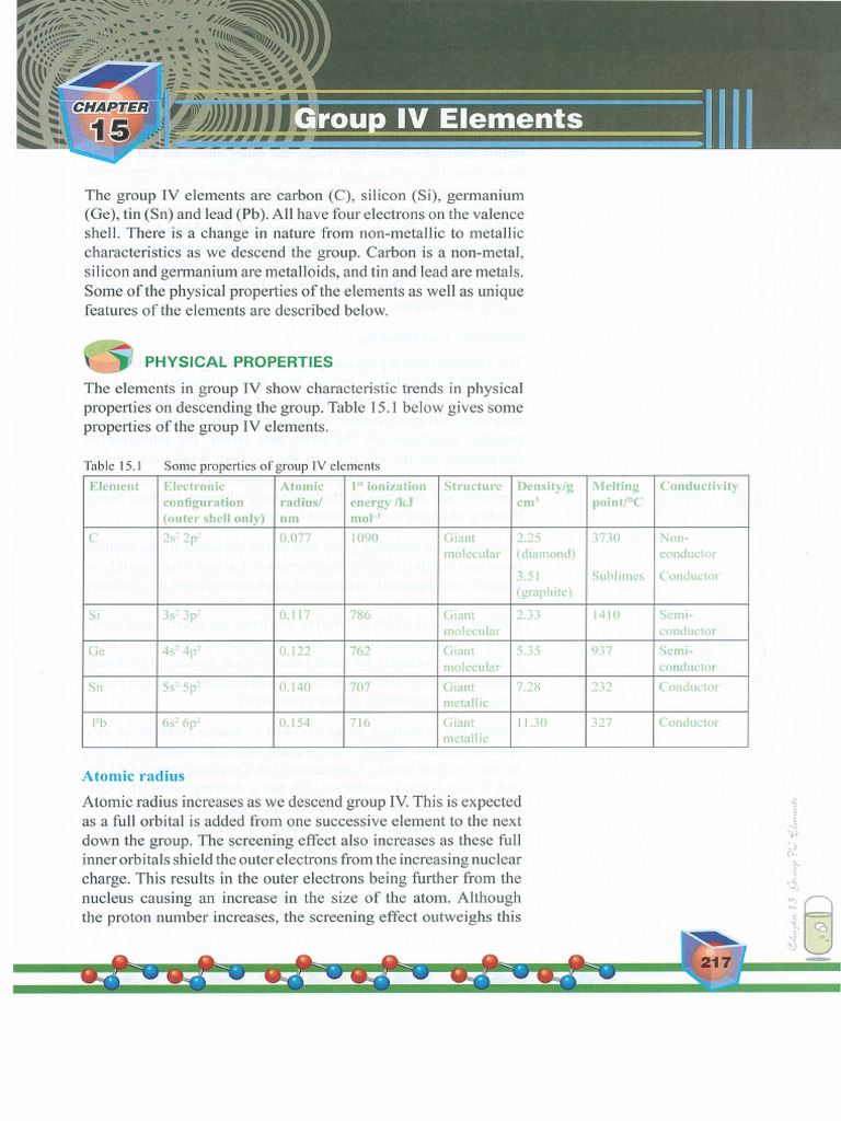 CHPT 15 - Group IV Elements | PDF | Chemical Bond | Hydroxide