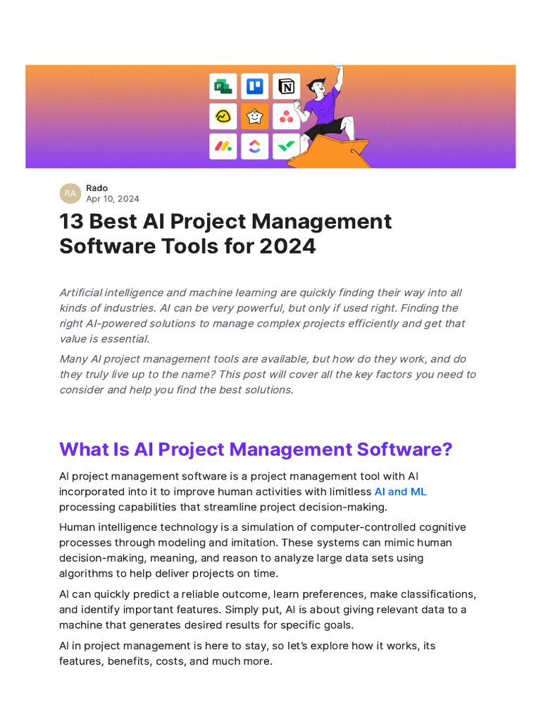 AI Tools for Project Managers | PDF | Artificial Intelligence ...