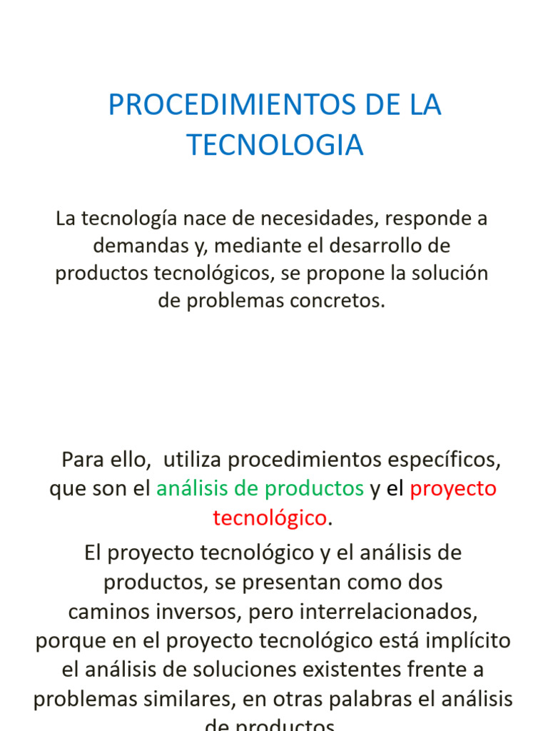 Procedimientos de La Tecnologia Analisis Del Producto | PDF | Economias