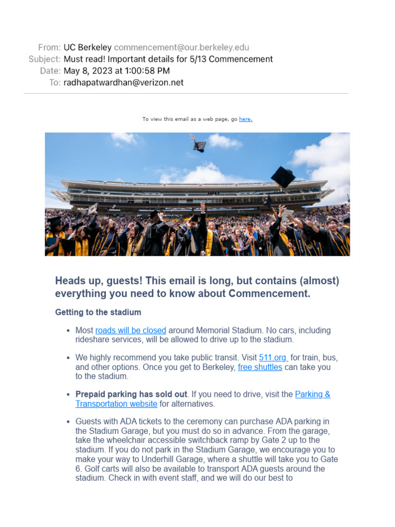 Must Read! Important Details For 513 Commencement | PDF | Transport