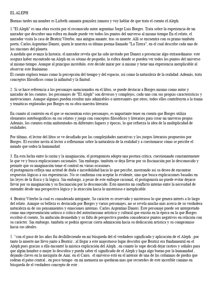 El Aleph | PDF | Ficción general