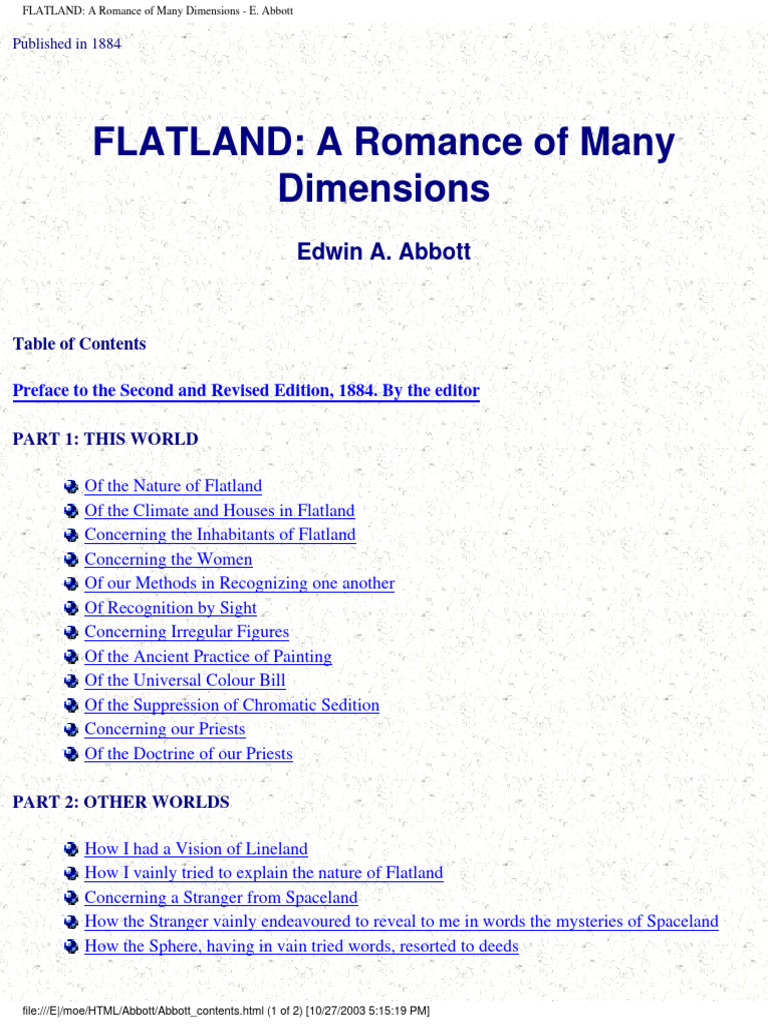 FLATLAND: A Romance of Many Dimensions | PDF | Flatland