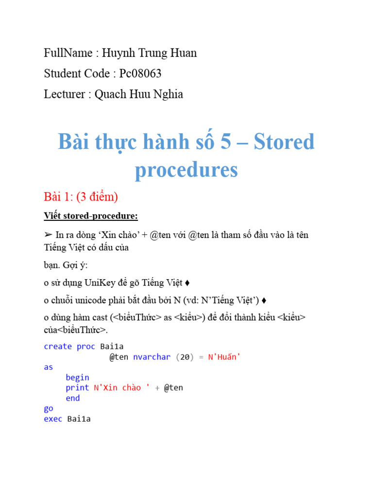 Lab5 HuynhTrungHuan Pc08063 | PDF