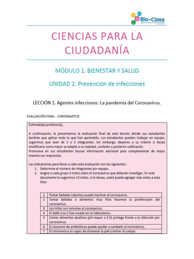 CPC M1 U2 L1 Pauta de Evaluacion Docente | PDF | Virus | Medicina