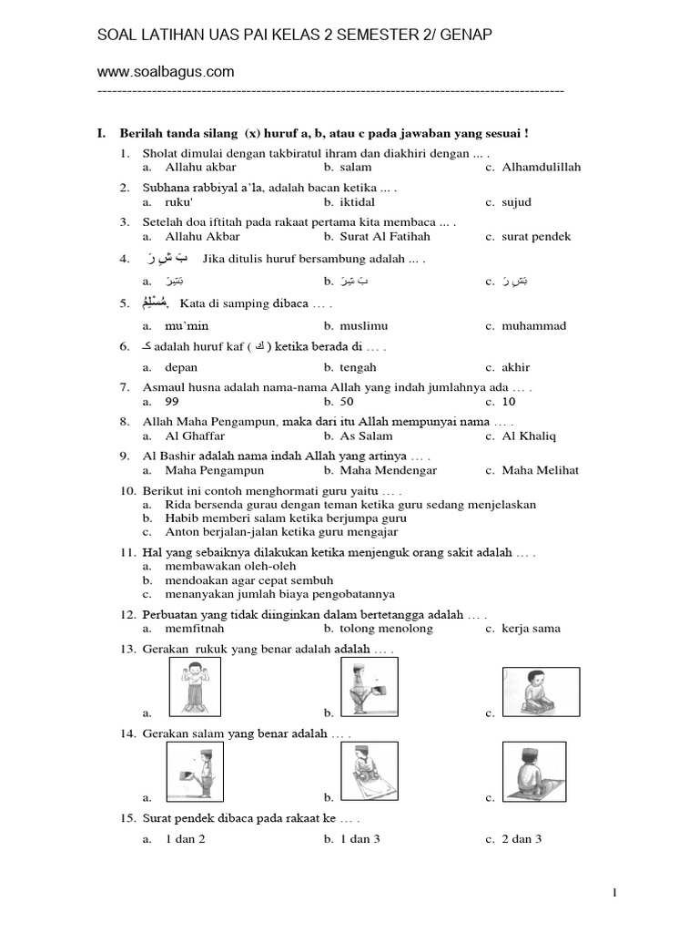Contoh Soal Fiqih Ibadah PAI | PDF