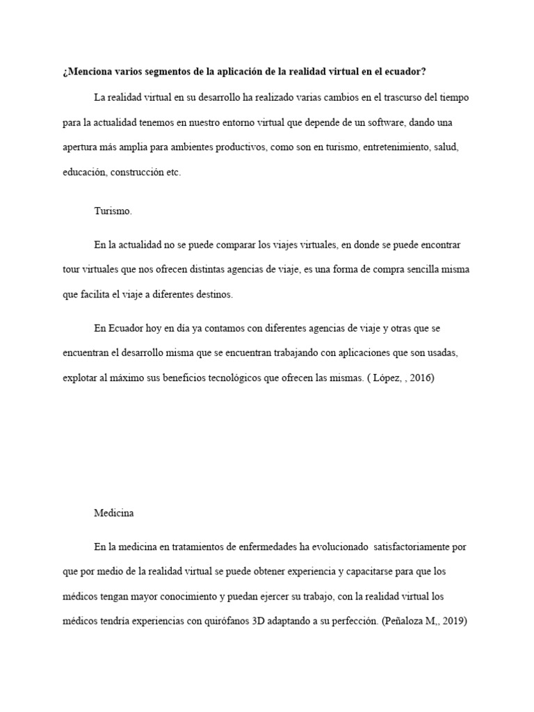 Ralidad Virtual Del Ecuador | PDF | Realidad virtual | Turismo