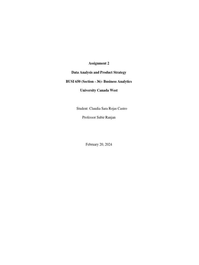 Assignment 2 Analysis and Product Strategy - Tableau | PDF | Data Analysis | Data