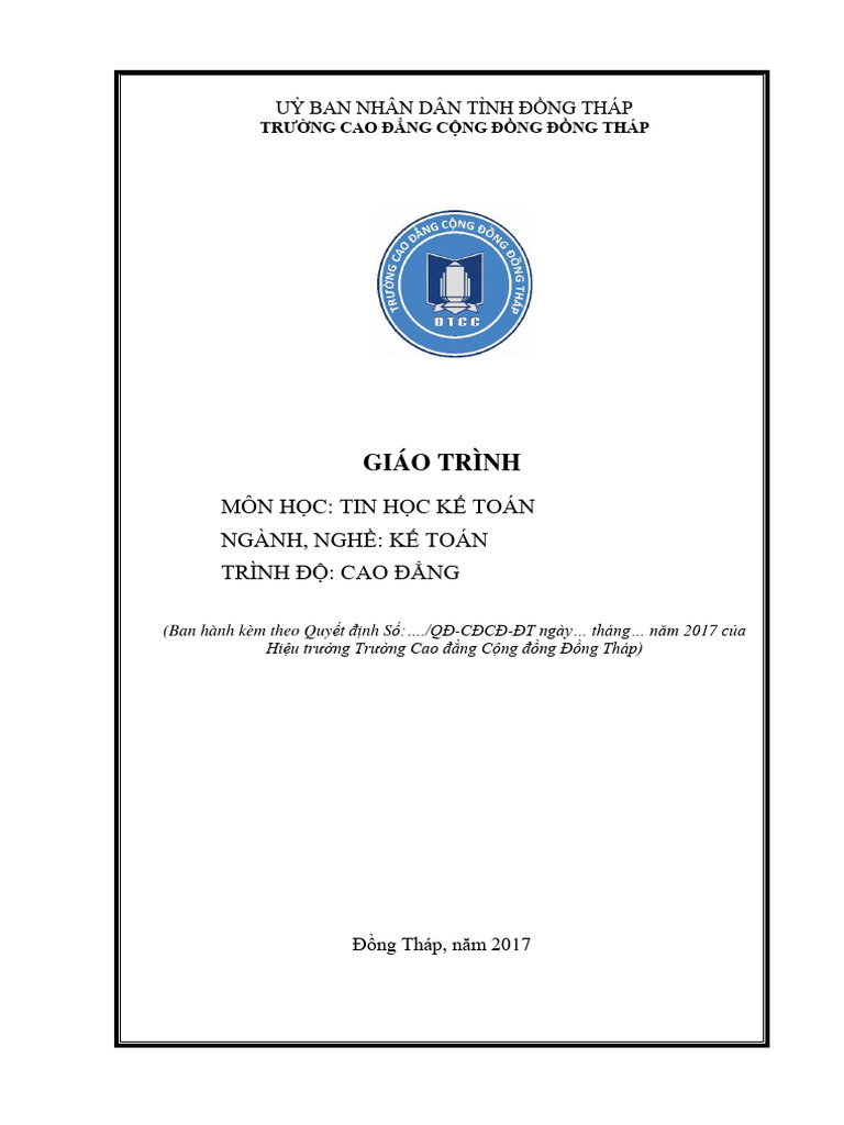 Giao - trinh - tin học kế toán | PDF