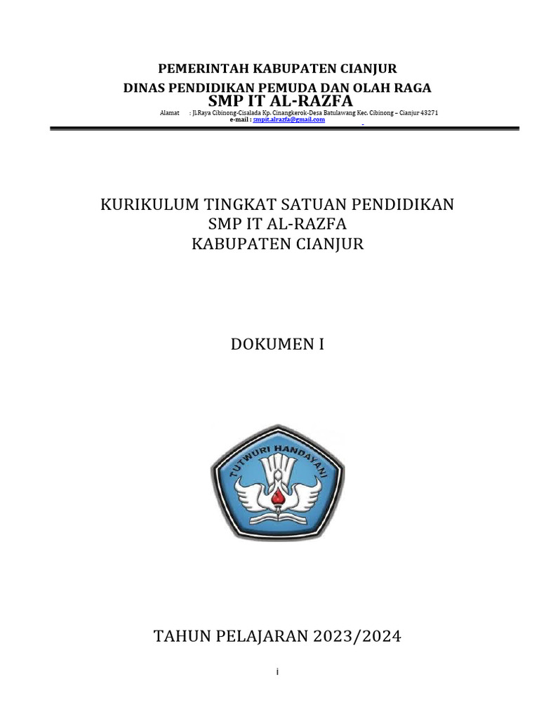 Kurikulum SMPIT Al-Razfa 2023/2024 | PDF | Karier & Perkembangan | Seni