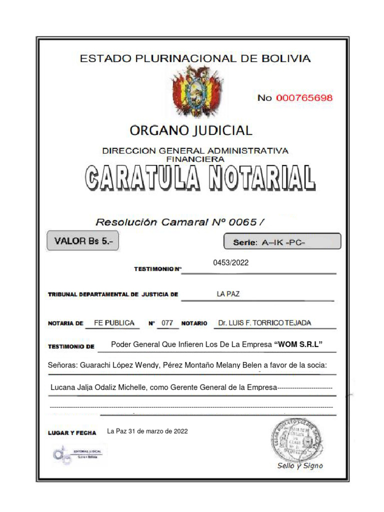 Poder Woms Caratula | PDF | Bancos | Cheque