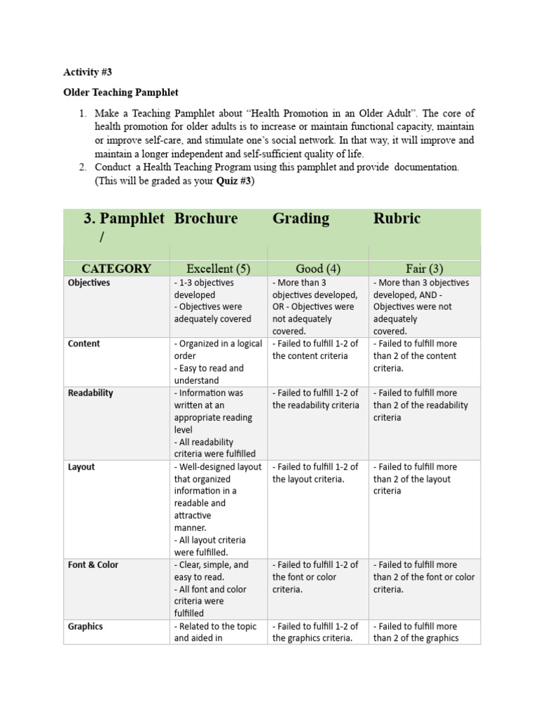 Health Promotion for Older Adults Pamphlet | PDF | Human Communication