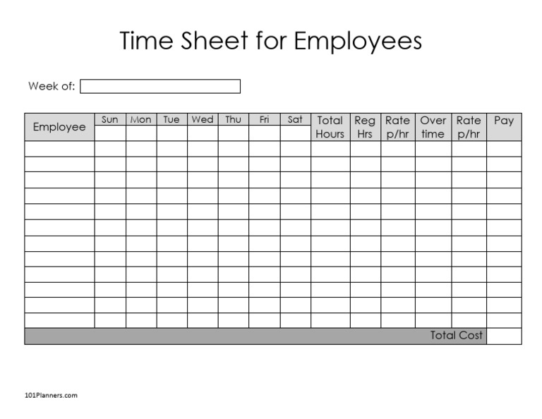Timesheet For Multiple Employees | PDF