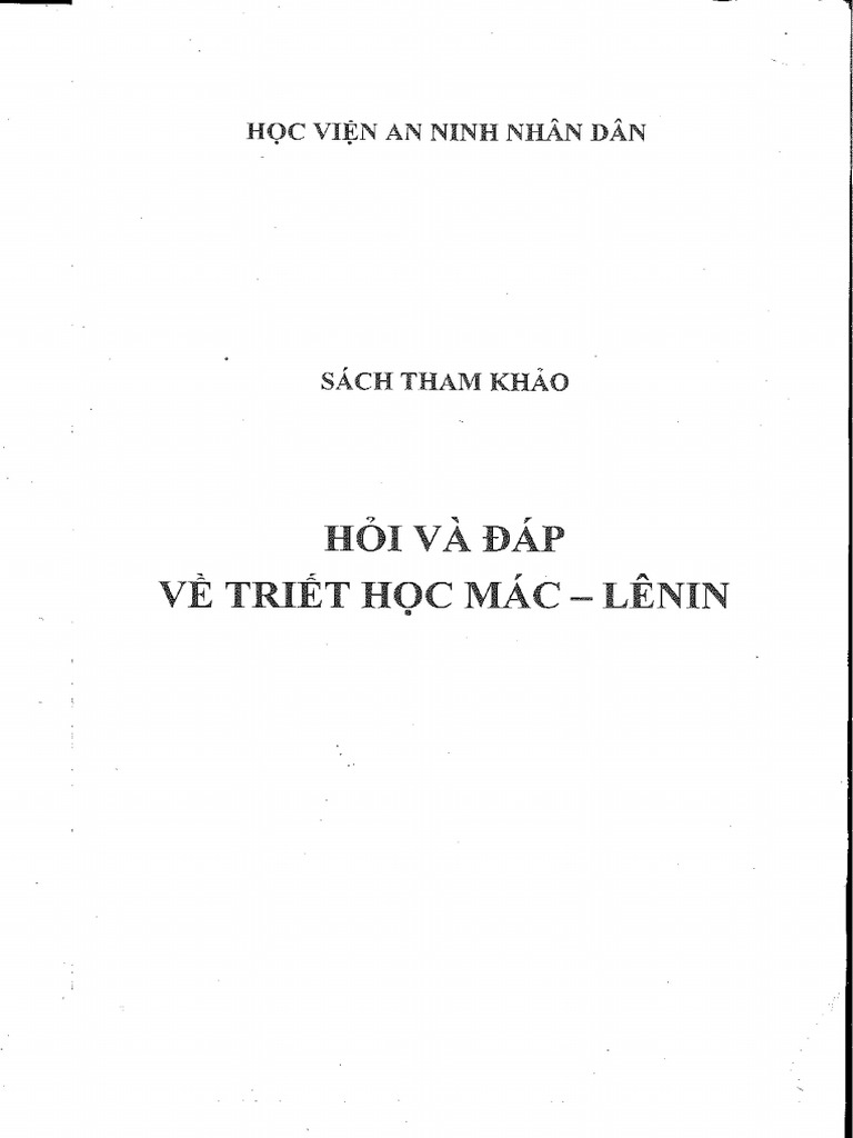hoi vÃ dap ve triet hoc mac le nin | PDF