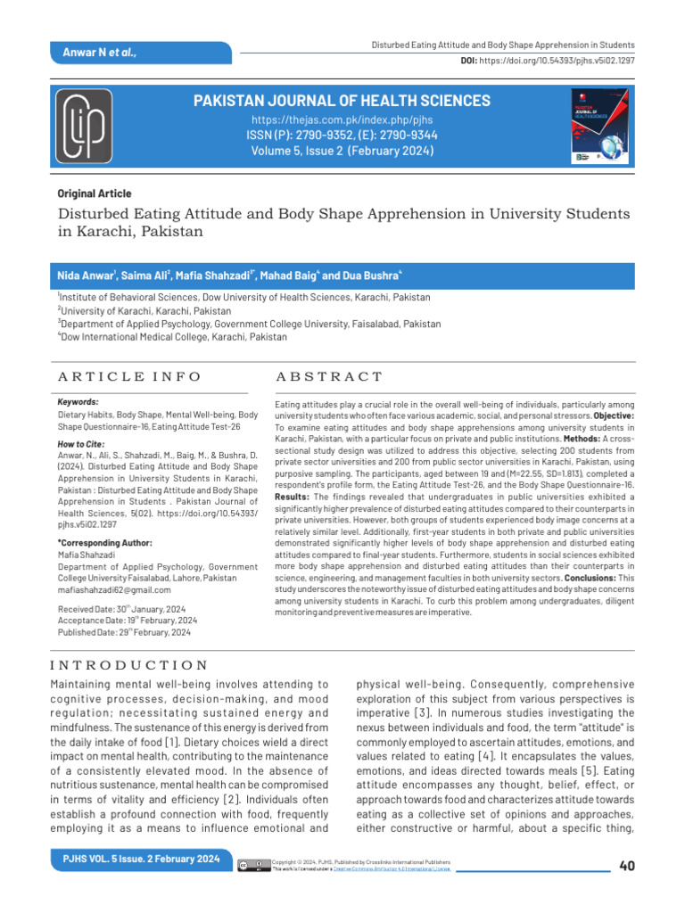 08 Disturbed Eating Attitude and Body Shape Apprehension in University ...